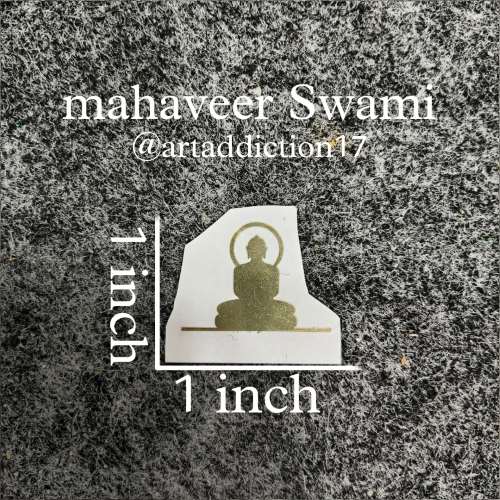 Mahavir Swami Metal Sticker 1 Inch | Resin Art Studio